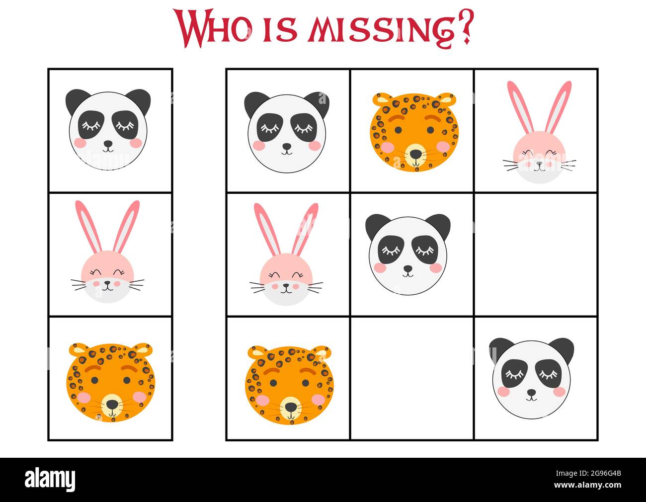 Sudoku game for children with pictures. Kids activity sheet. cute ...