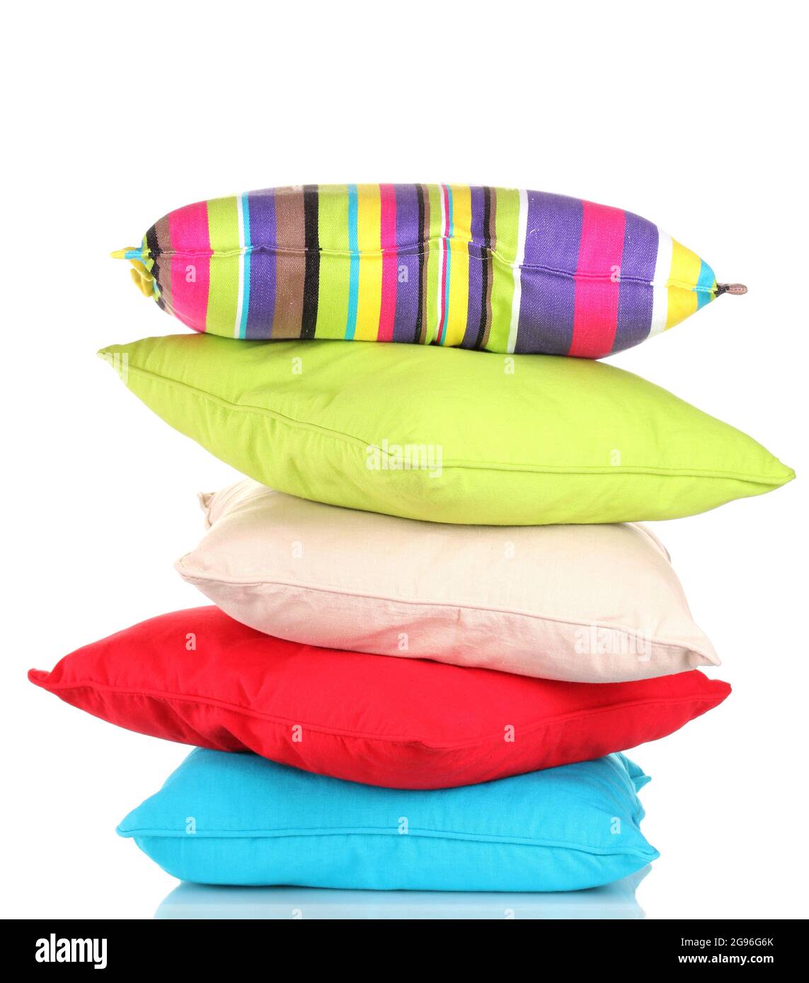 Bright color pillows isolated on white Stock Photo - Alamy