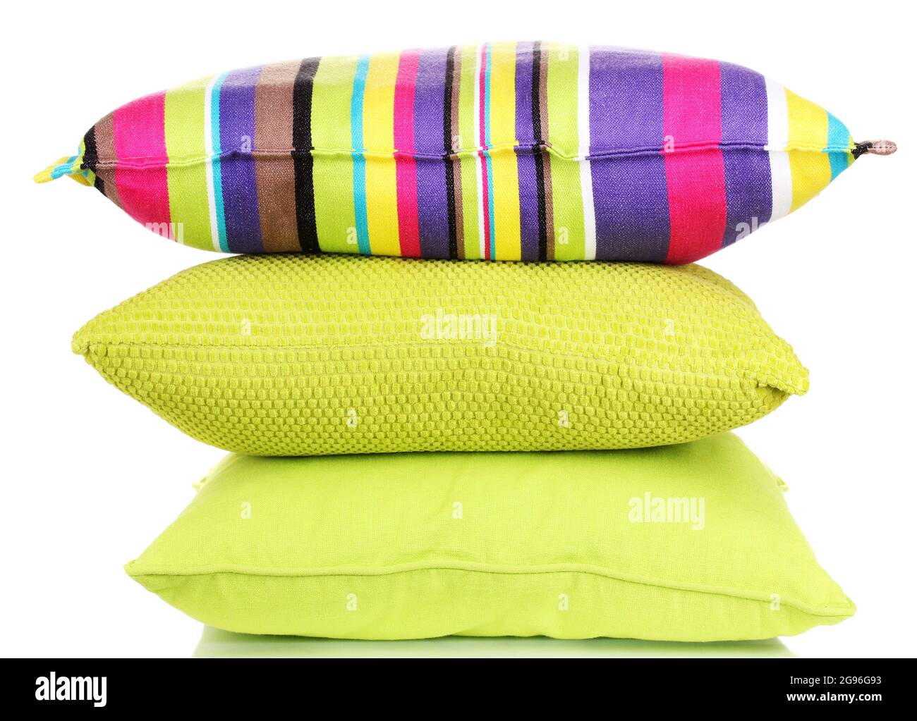 Bright color pillows isolated on white Stock Photo - Alamy