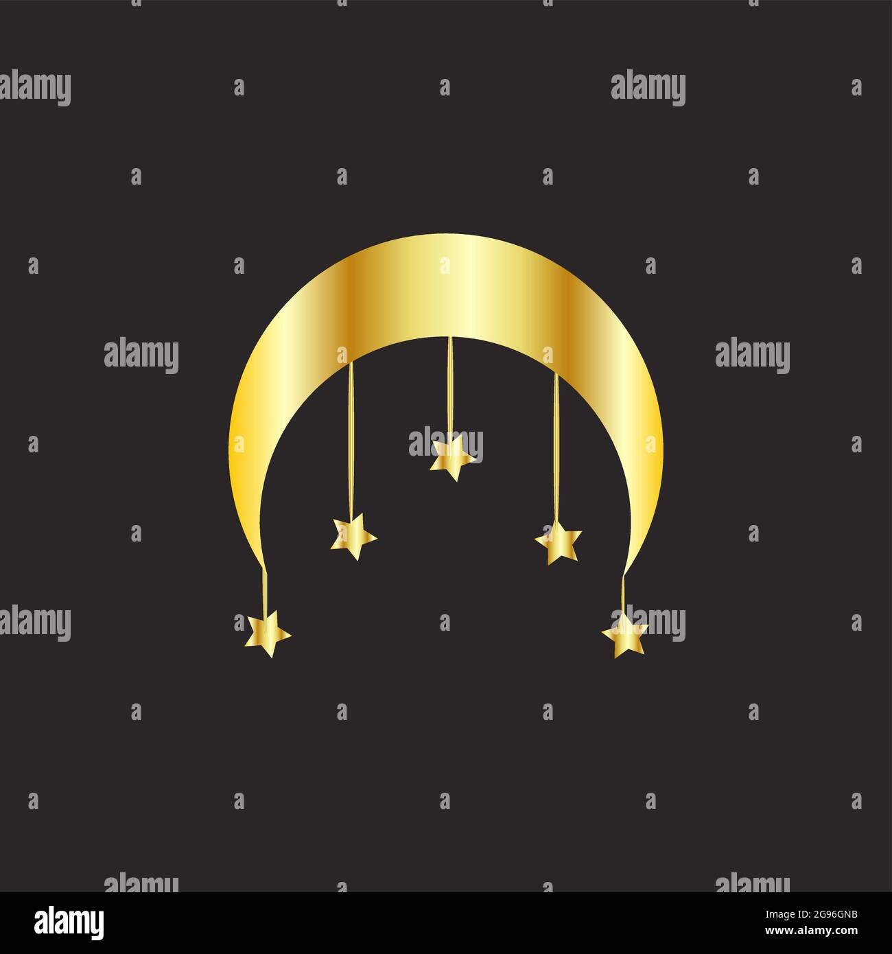 Gold trendy shades phases of the moon, magic astrology and boho. Magic ...