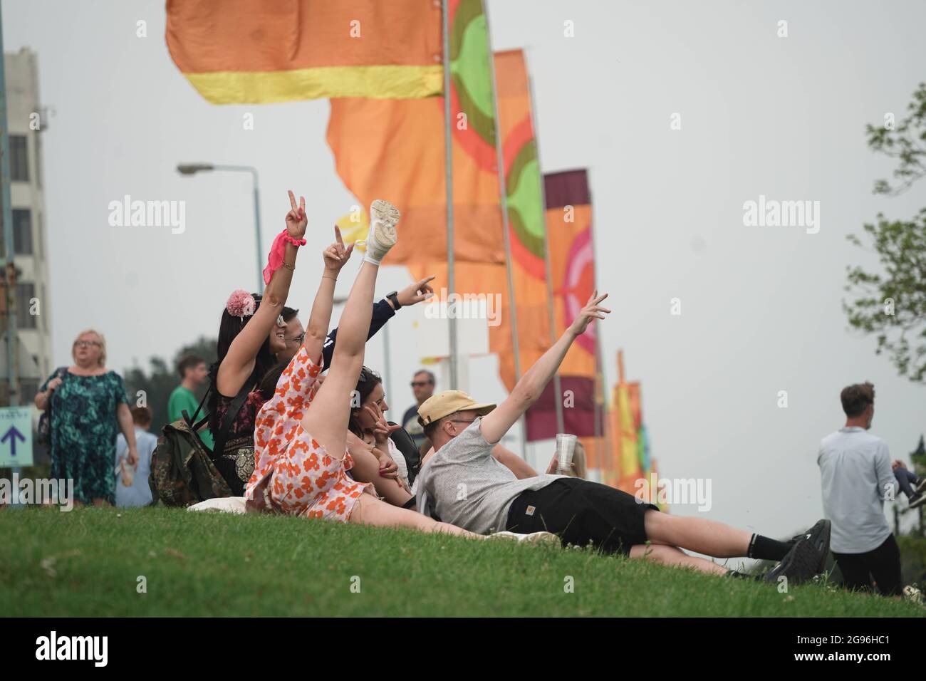 London, UK. 23rd July 2021. Festival goers at the 2021 Kaleidoscope ...