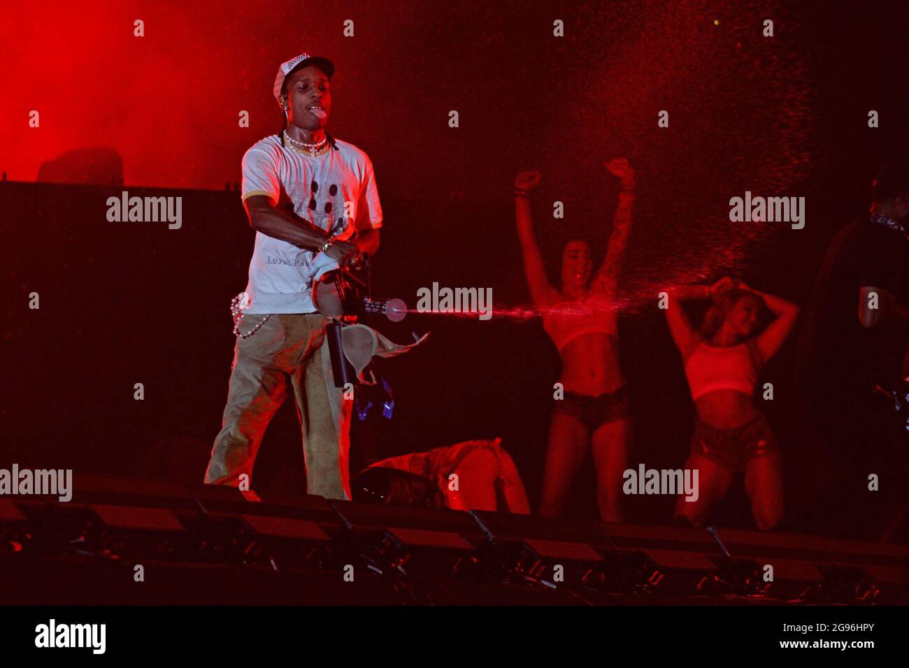 Miami Gardens, FL, USA. 23rd July, 2021. A$AP Rocky performs during ...