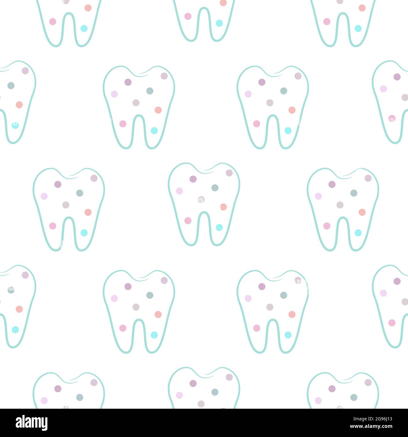 Funny tooth seamless pattern. Dotted teeth background Stock Vector ...