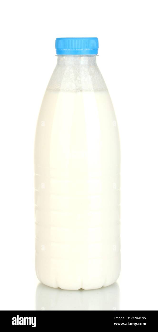 bottle of milk isolated on white background close-up Stock Photo - Alamy