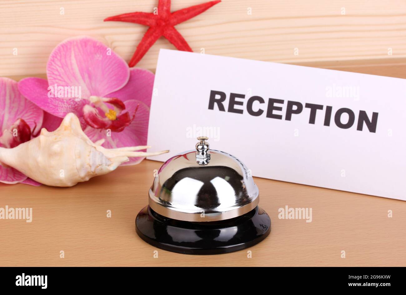 Hotel reception isolated on white Stock Photo - Alamy