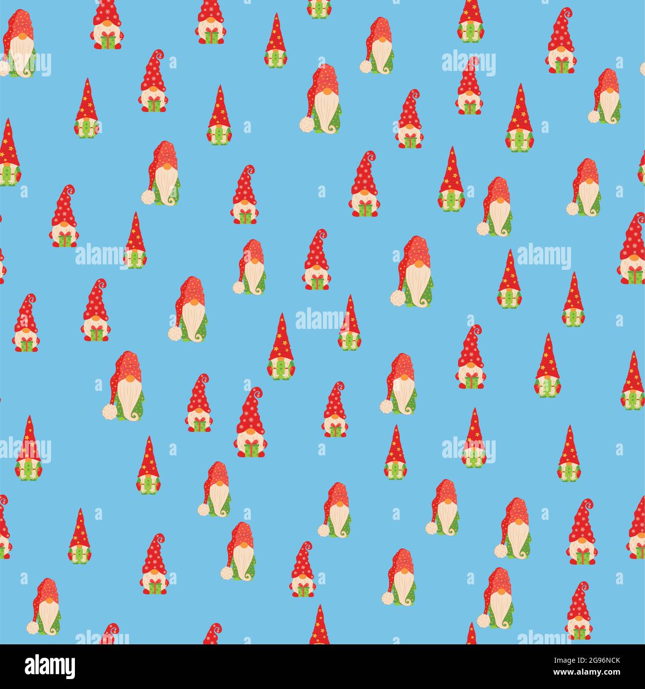 Christmas seamless pattern with gnomes, wrapping paper and background ...