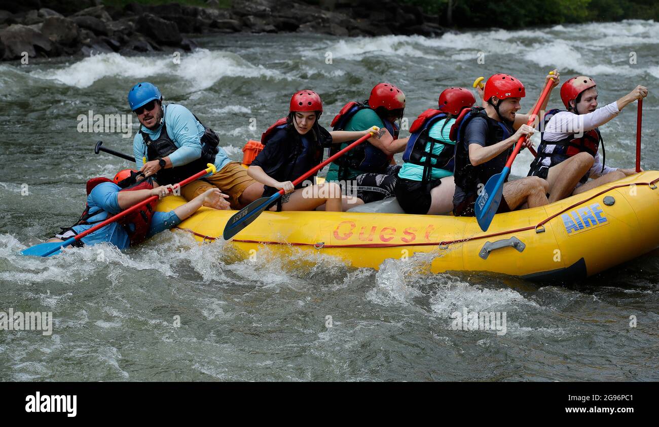 River guide gets a woman who fell overboard on the Ocoee River in the ...