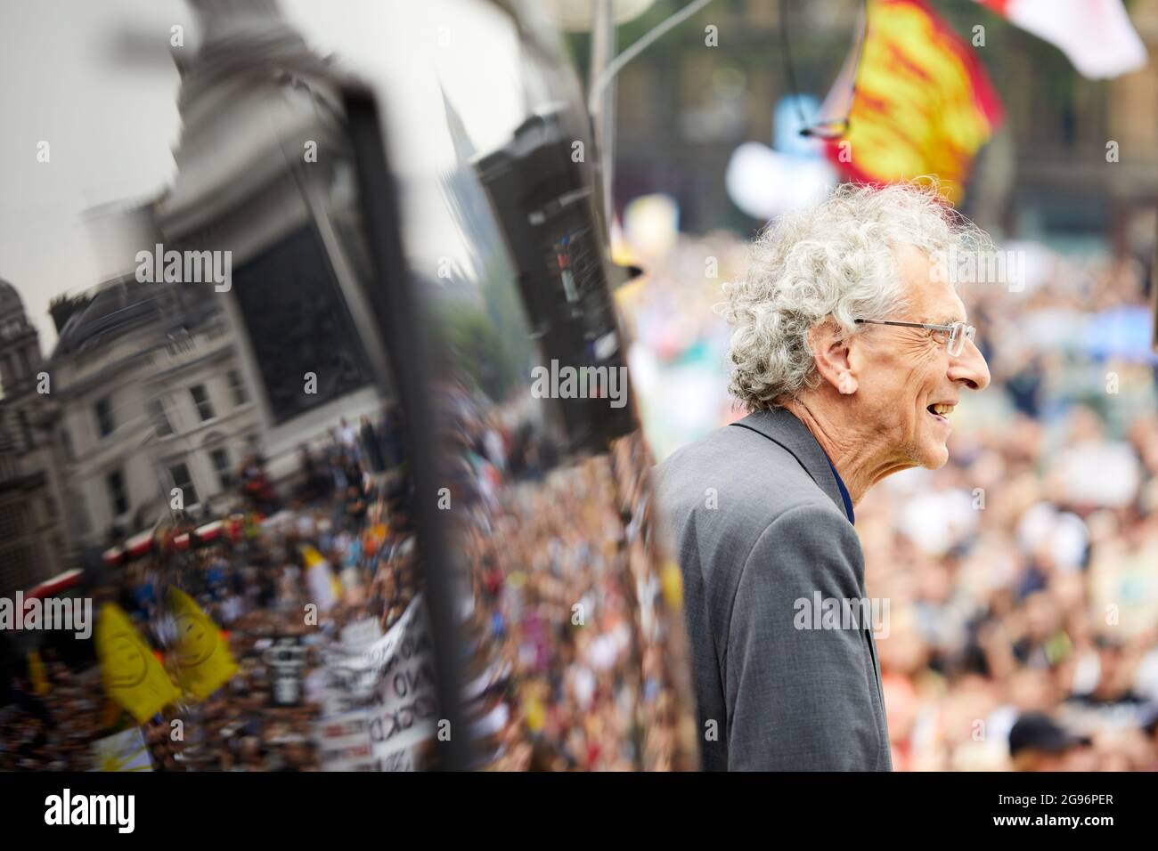 London, UK. - 24 July 2021: Campaigner and activist Piers Corbyn poses ...