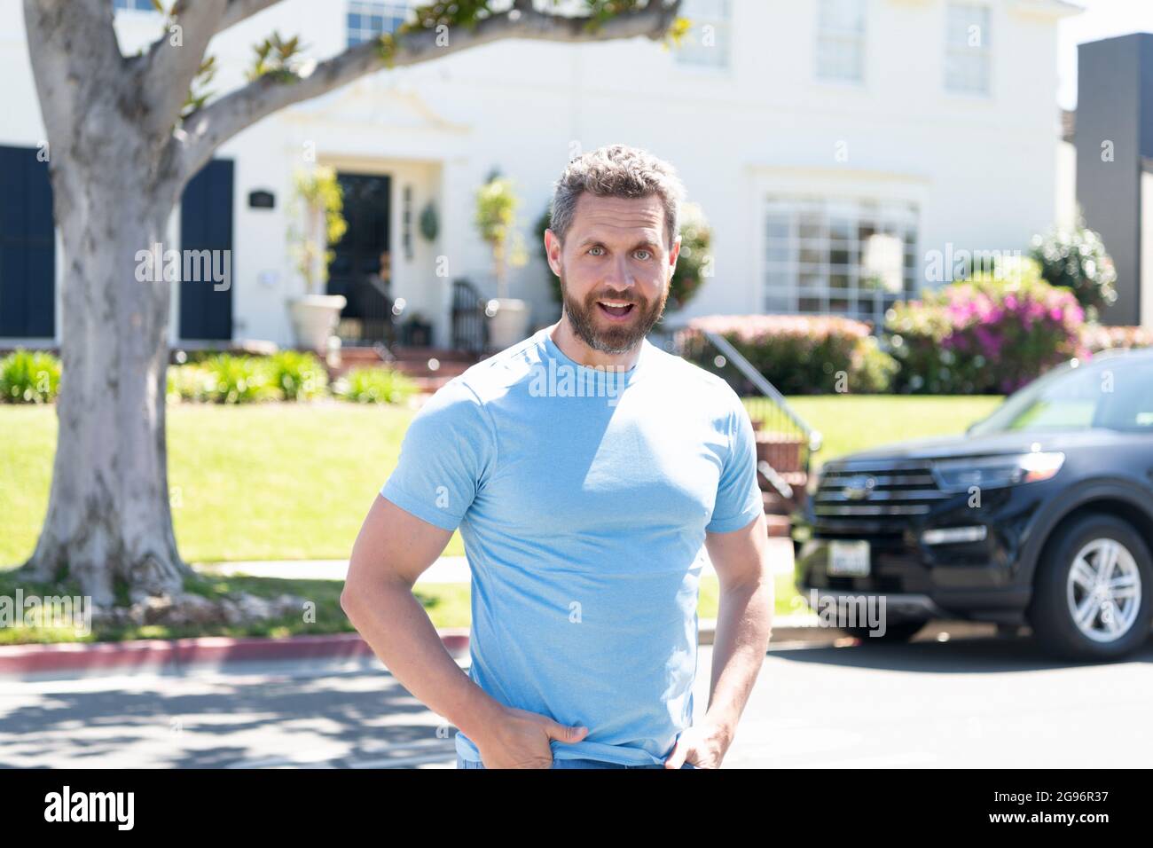 Express positive emotions glad hi-res stock photography and images - Alamy