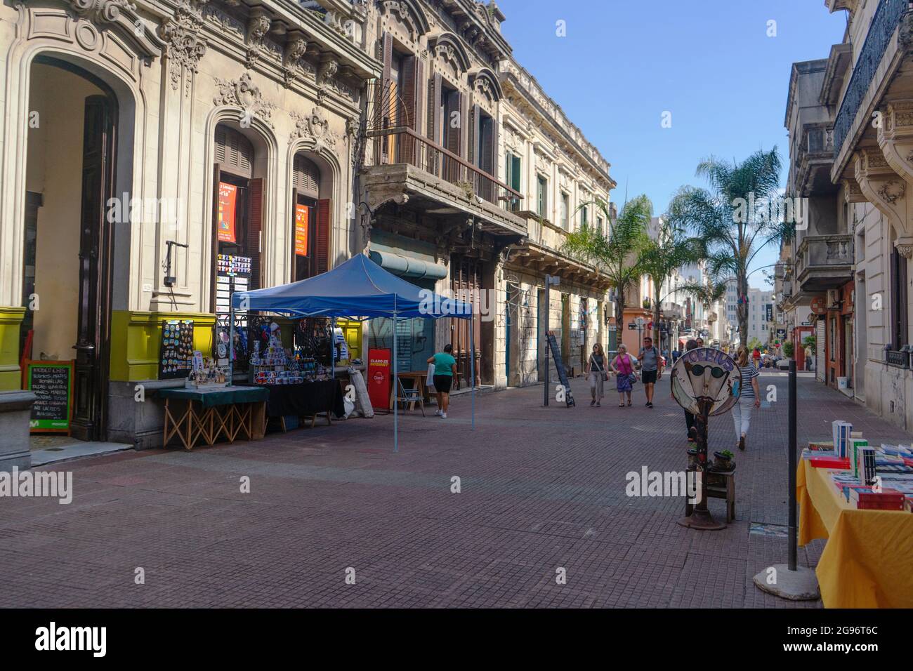 Street view with typical historic buildings and buildings in the Ciudad ...