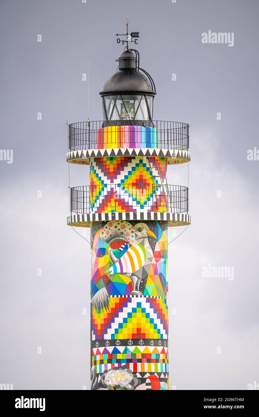 "Ajo, Spain"; July 19 2021: Lighthouse of the municipality of Ajo ...