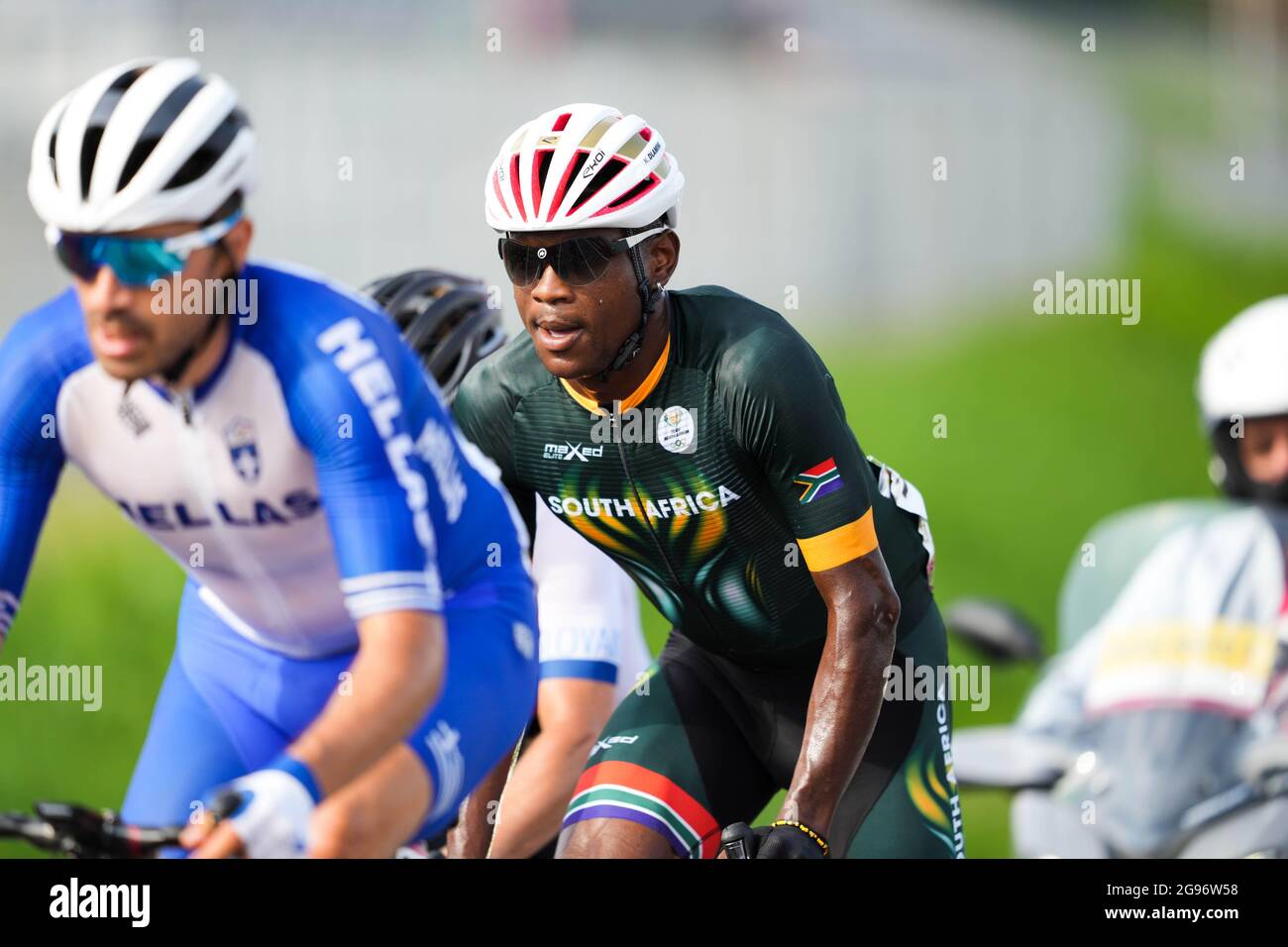 Shizuoka, Japan. 24th July, 2021. Nic Dlamini (RSA) Cycling : Men's Road Race during the Tokyo ...