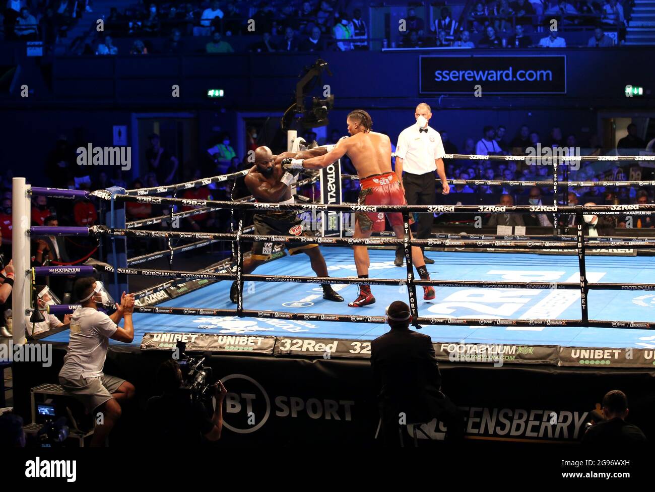 Carlos Takam (left) and Joe Joyce during the WBO International, WBC ...