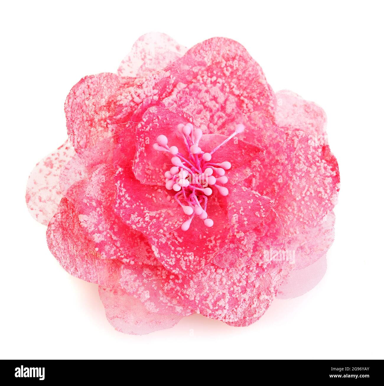 beautiful cloth artificial flower isolated on white Stock Photo - Alamy