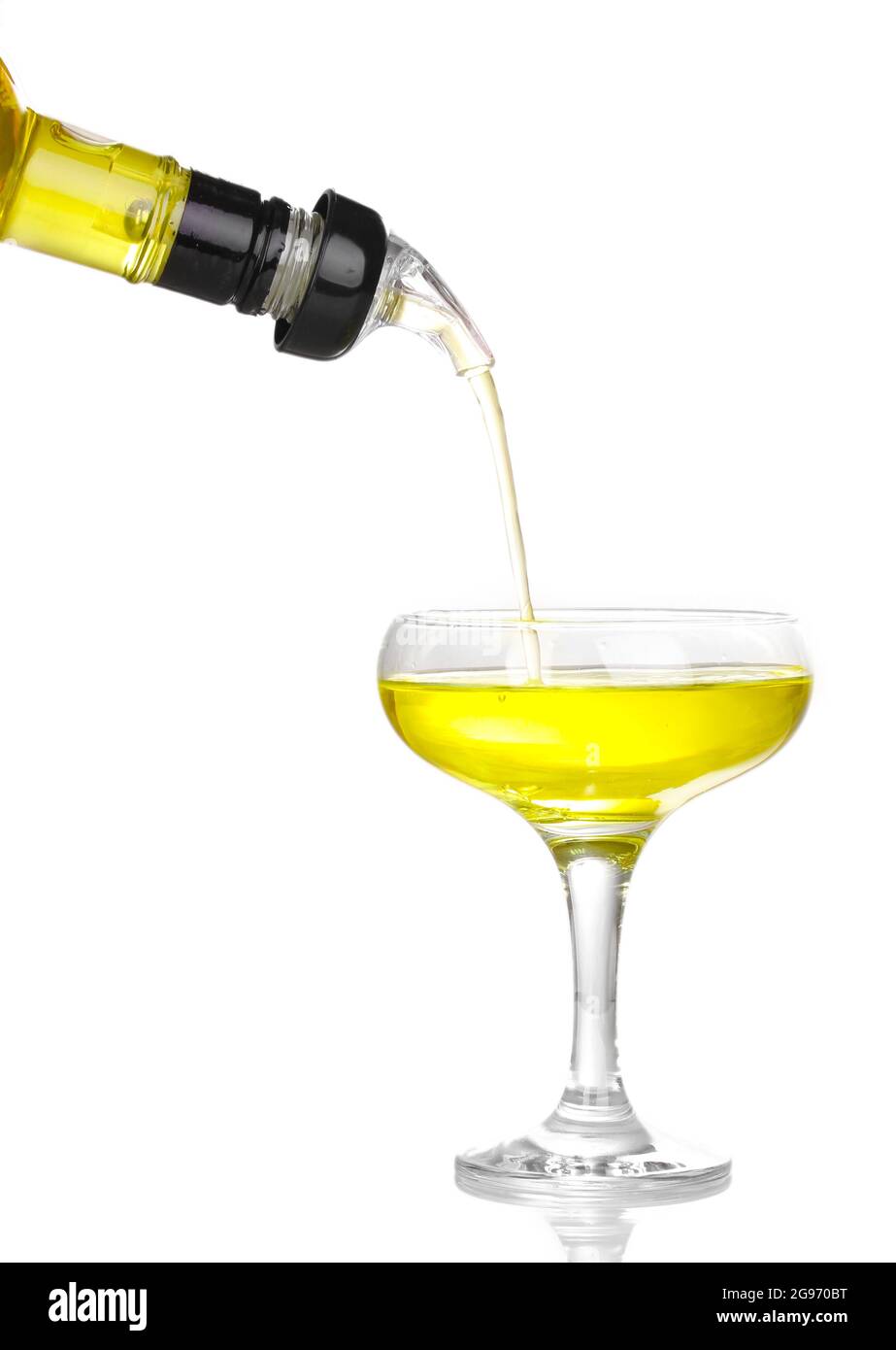 Tasty yellow cocktail isolated on white Stock Photo - Alamy