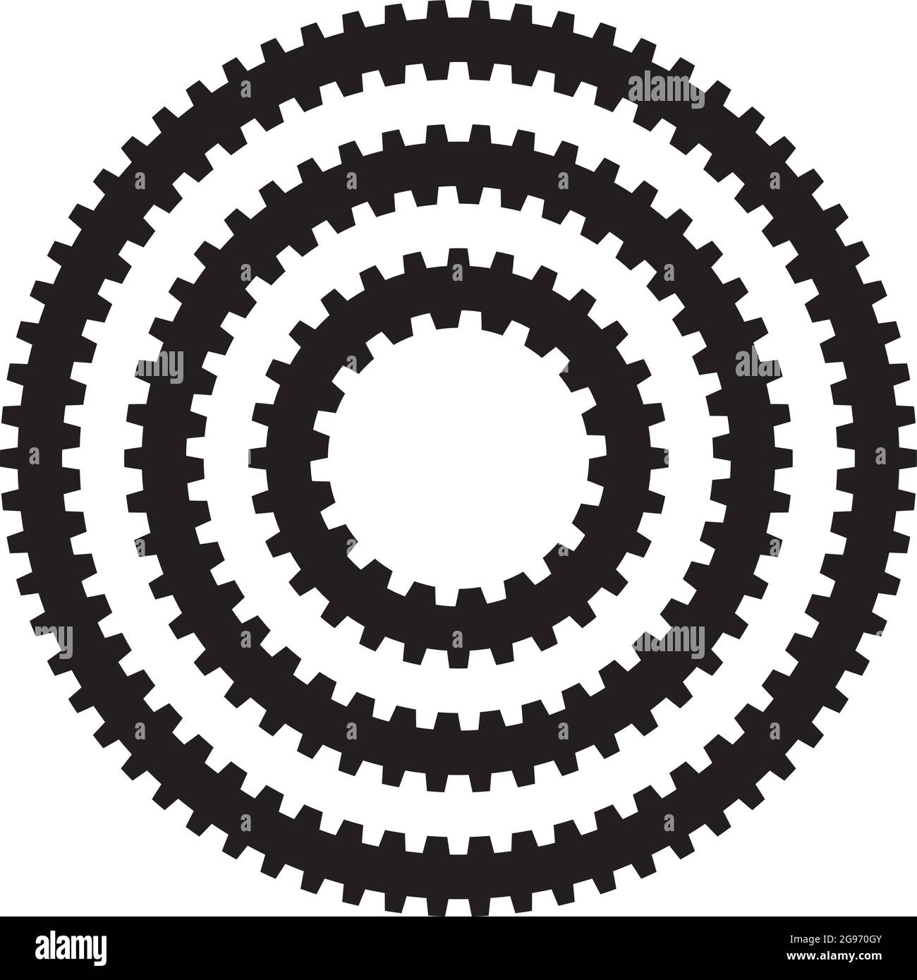 Industrial gear round circular border frame in a range of sizes Stock ...