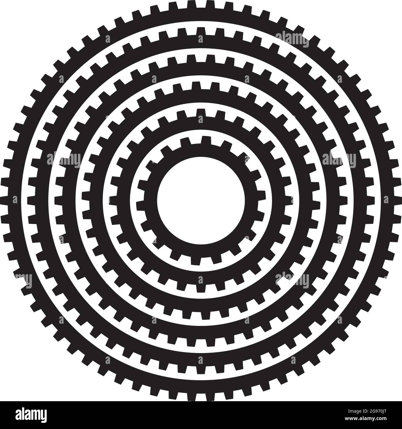 Industrial gear round circular border frame in a range of sizes Stock ...