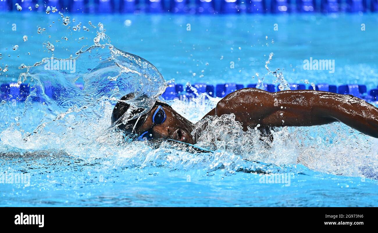 Tokyo, Japan. 24th July, 2021. Swimming. Tokyo Aquatics Centre. 2-1 ...