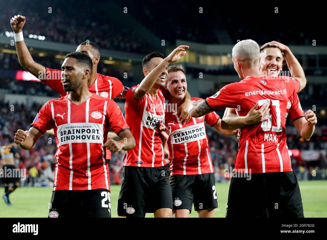 EINDHOVEN, NETHERLANDS - JULY 21: Mario Gotze of PSV celebrate fifth ...
