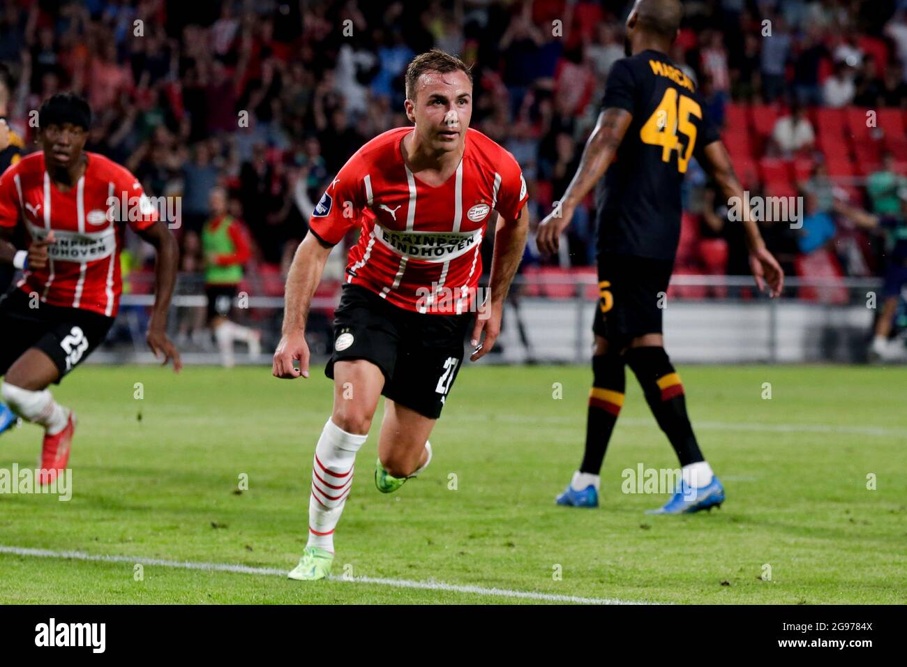 EINDHOVEN, NETHERLANDS - JULY 21: Mario Gotze of PSV celebrate third ...