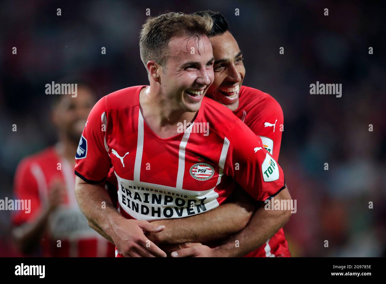 EINDHOVEN, NETHERLANDS - JULY 21: Mario Gotze of PSV, Eran Zahavi of ...