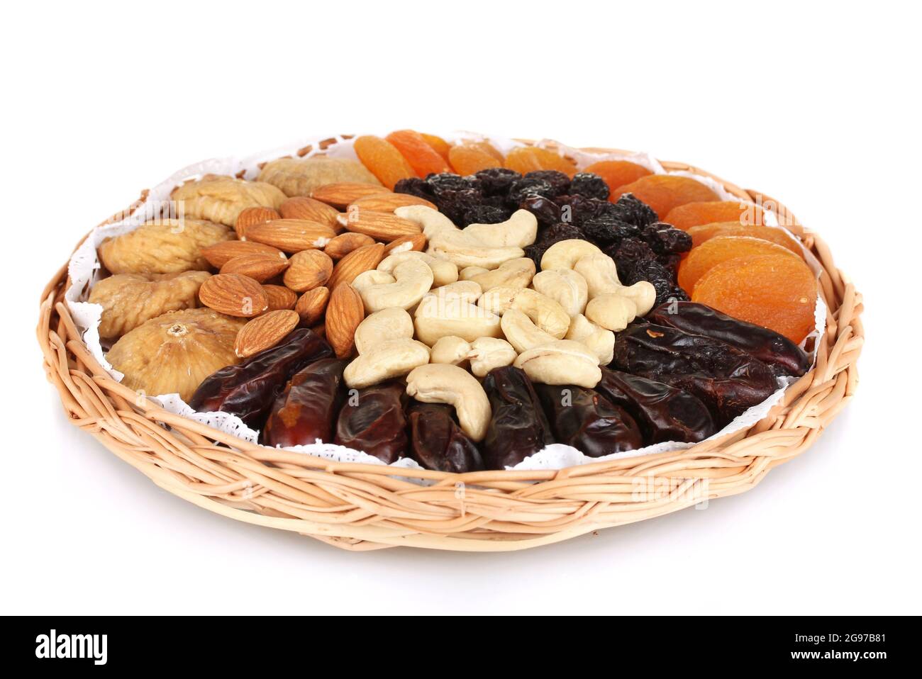 different dried fruits isolated on white Stock Photo - Alamy