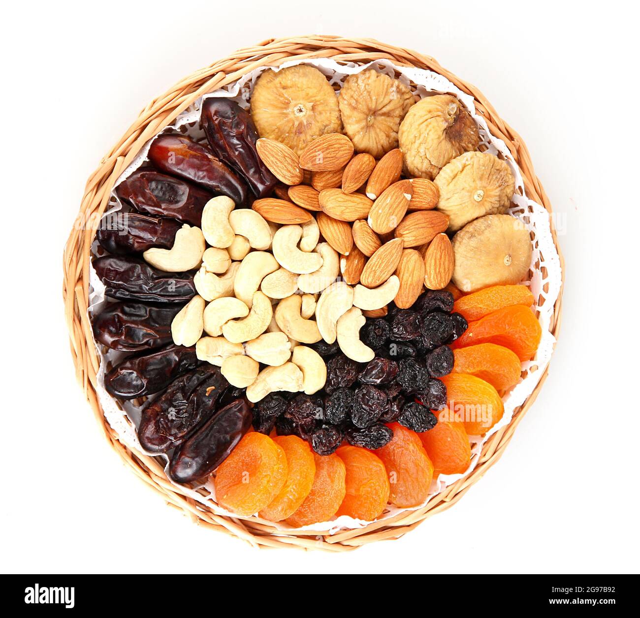 different dried fruits isolated on white Stock Photo - Alamy