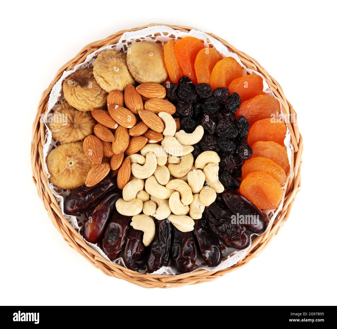 different dried fruits isolated on white Stock Photo - Alamy