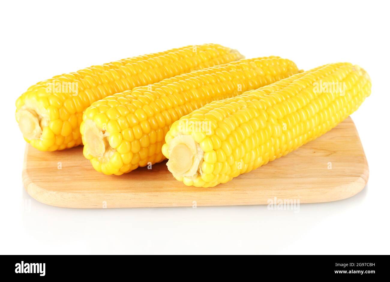 boiled corn isolated on white Stock Photo - Alamy