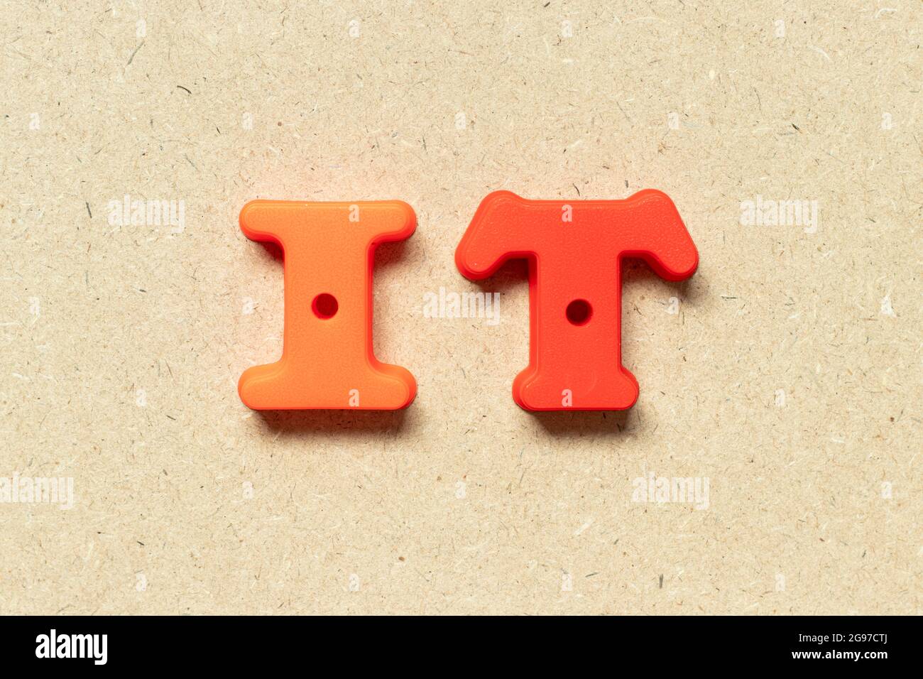Plastic alphabet letter in word IT (Abbreviation of information ...