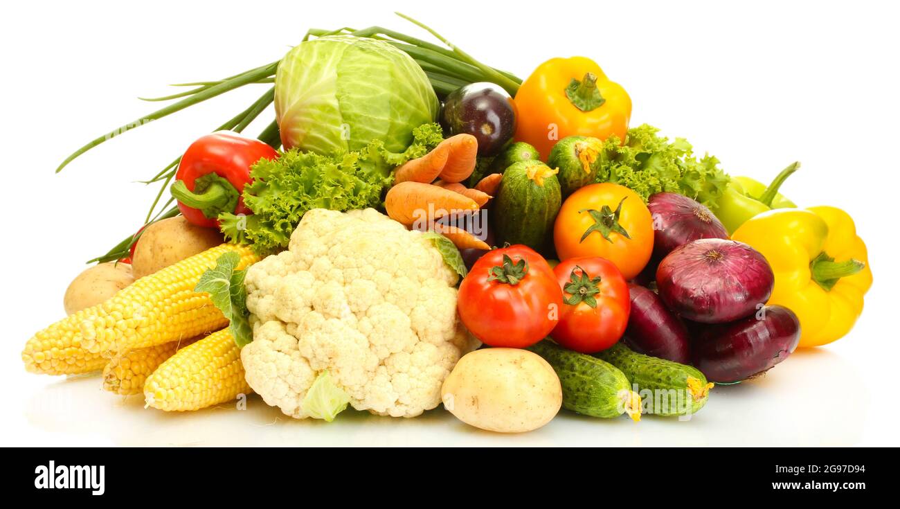 Fresh vegetables isolated on white Stock Photo - Alamy