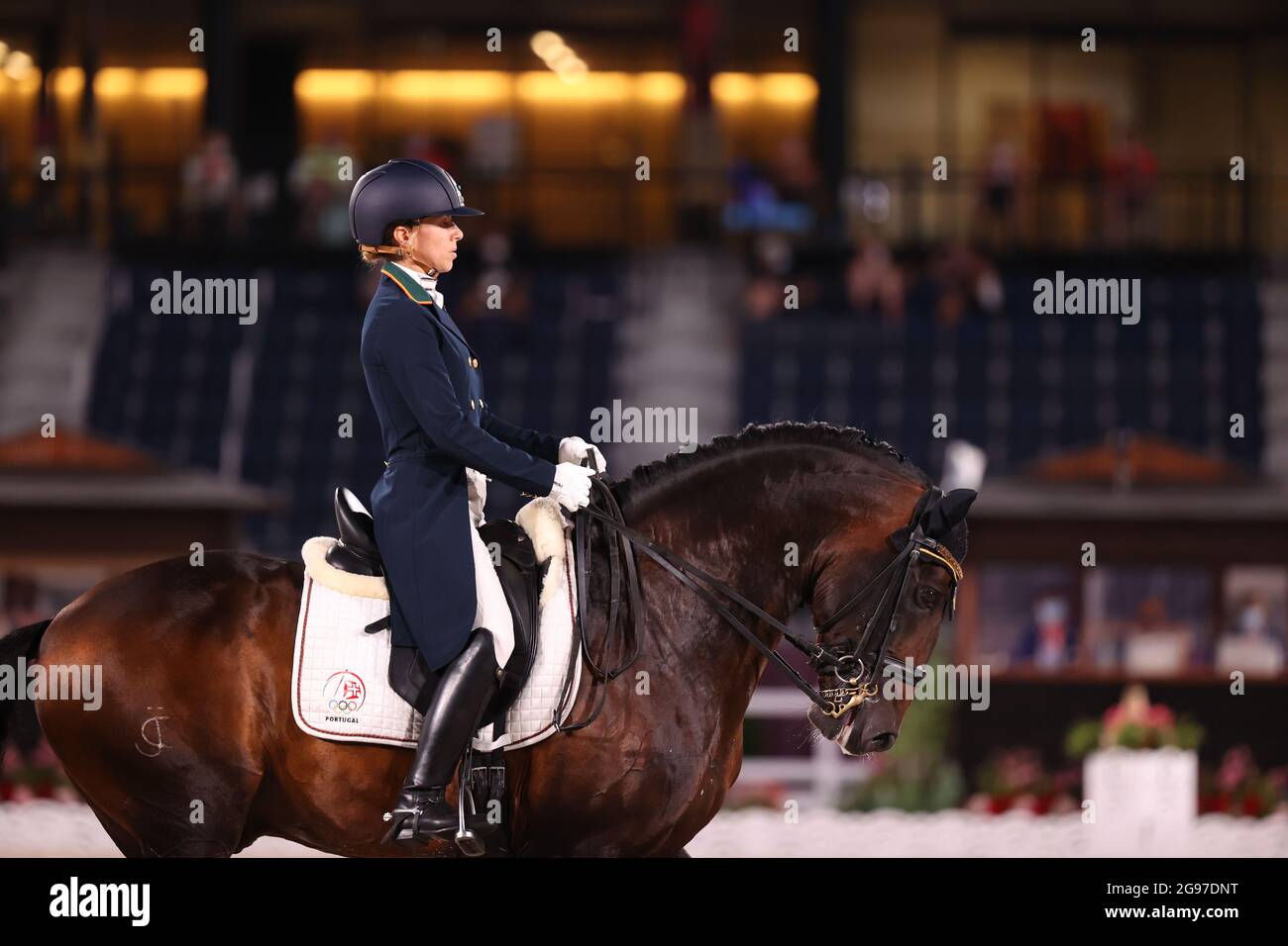 Tokyo, Japan. 24th July, 2021. Maria Caetano (POR) riding Fenix De ...