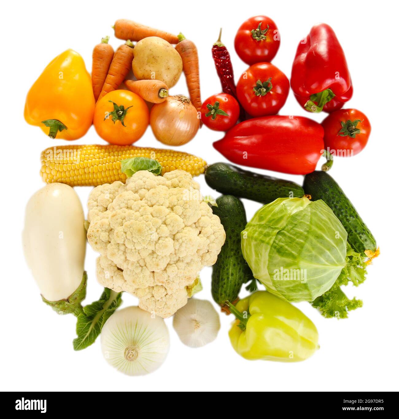 Bright colorful vegetables isolated on white background Stock Photo - Alamy