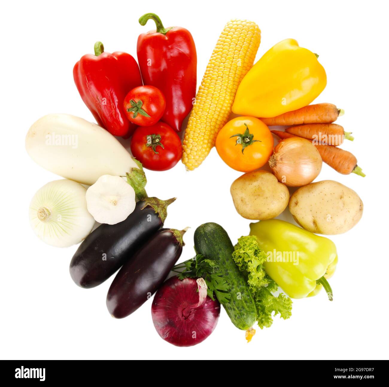 Bright colorful vegetables isolated on white background Stock Photo - Alamy