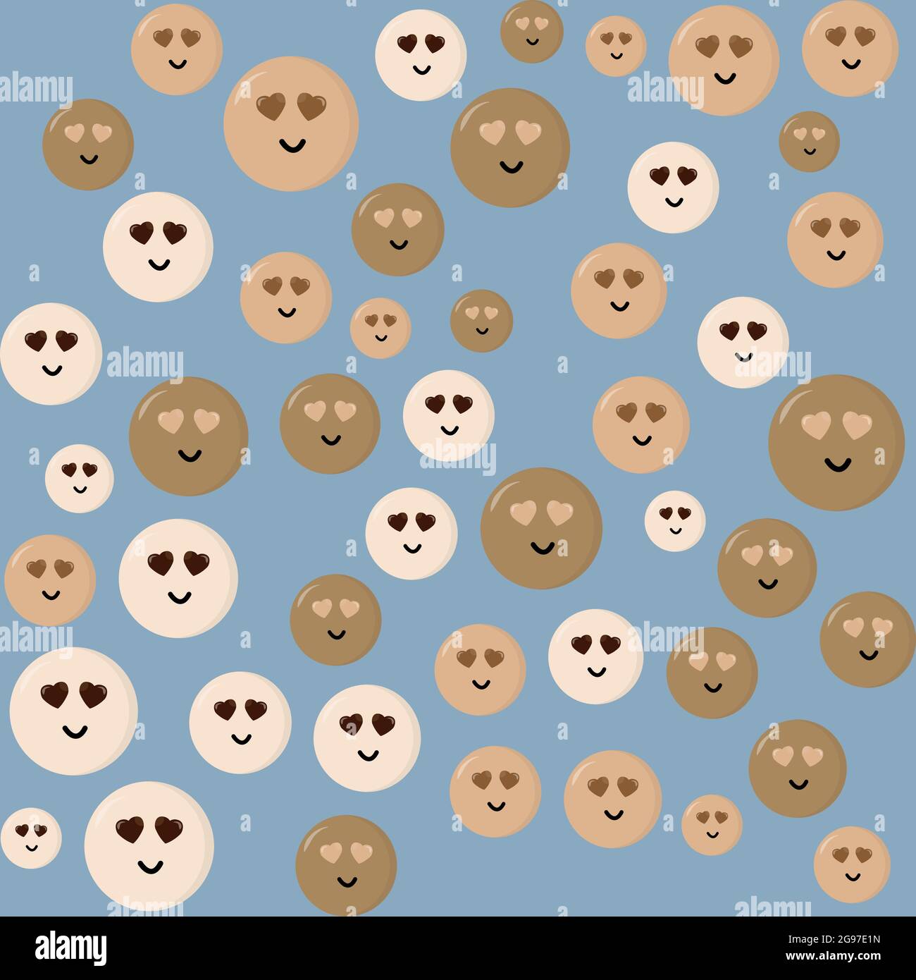 Seamless pattern with a smiling face on green background. Emoji ...