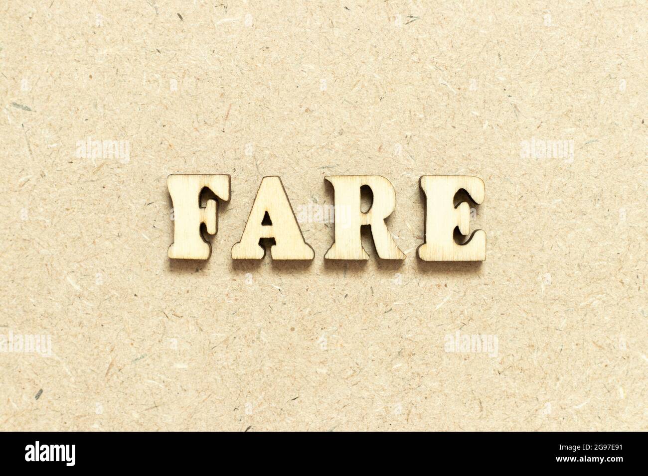 Alphabet letter in word fare on wood background Stock Photo - Alamy