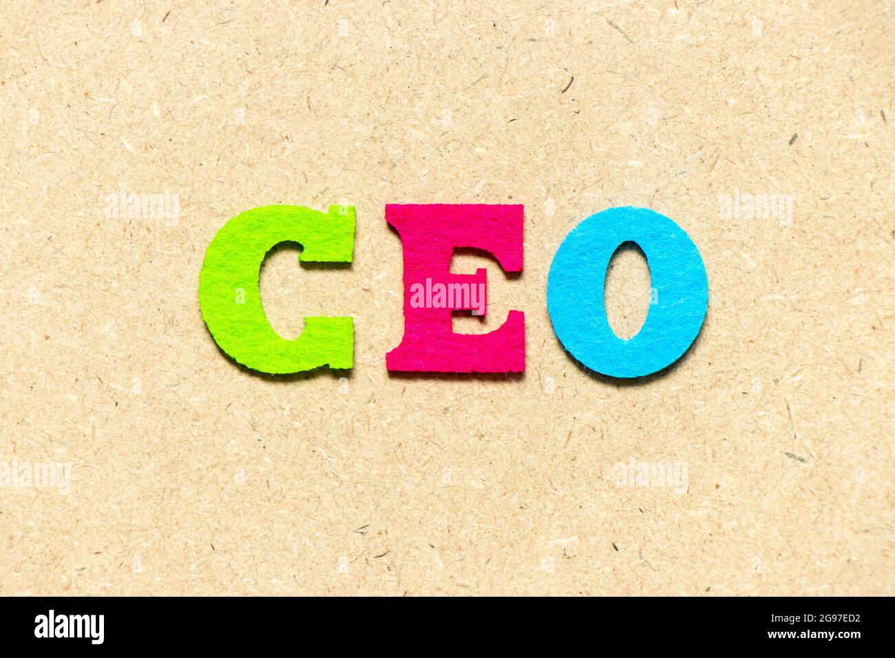 Color cloth alphabet letter in word CEO (Abbreviation of Chief ...