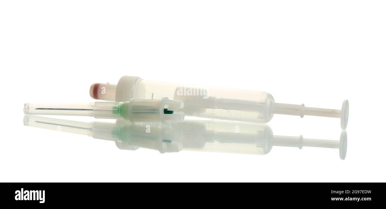 syringe monovet isolated on white Stock Photo - Alamy