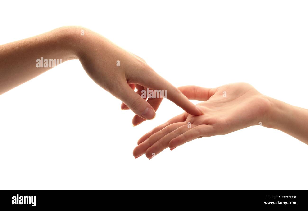 reading the lines hand isolated on white Stock Photo - Alamy