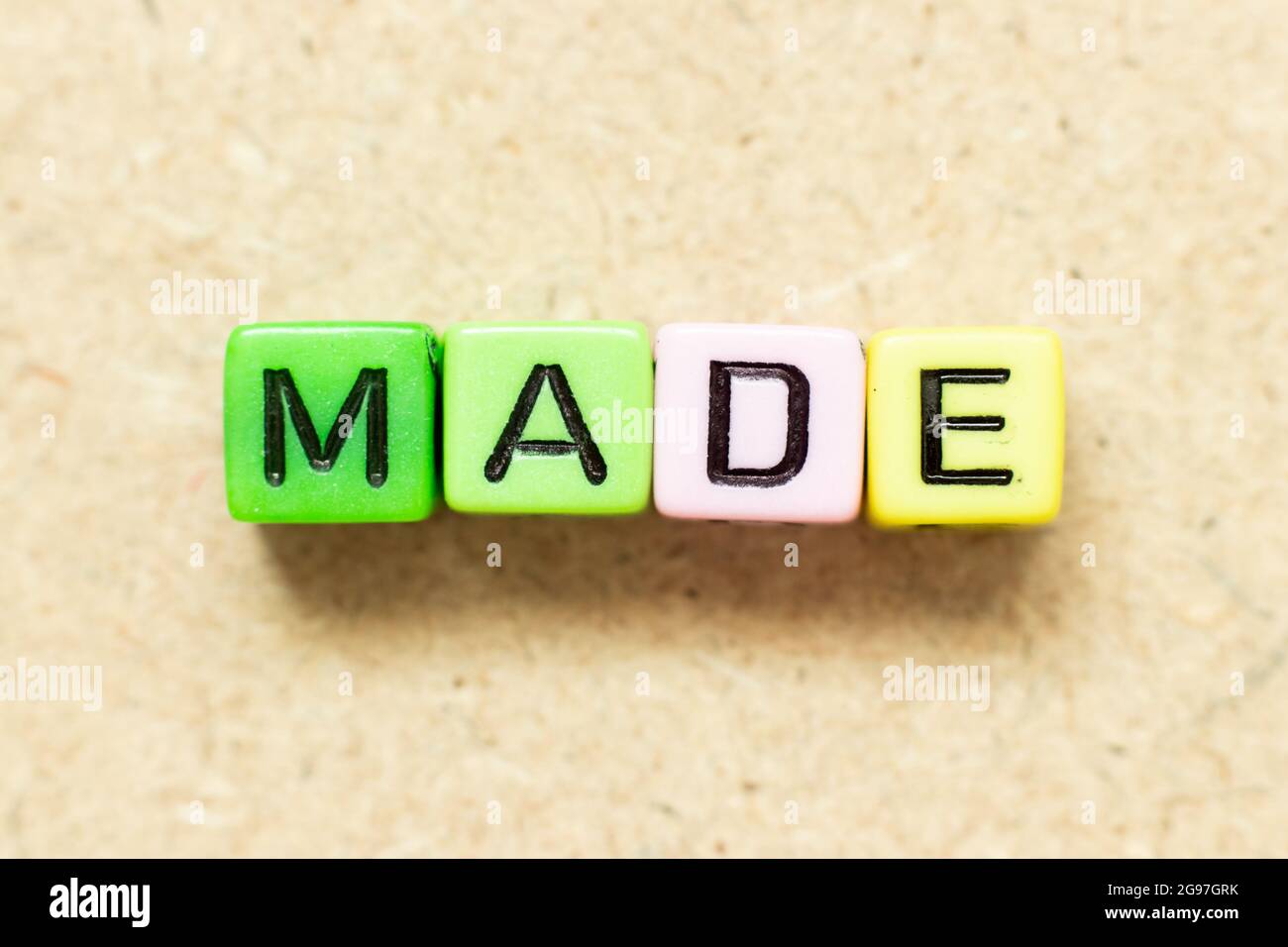 Color alphabet letter block in word made on wood background Stock Photo ...