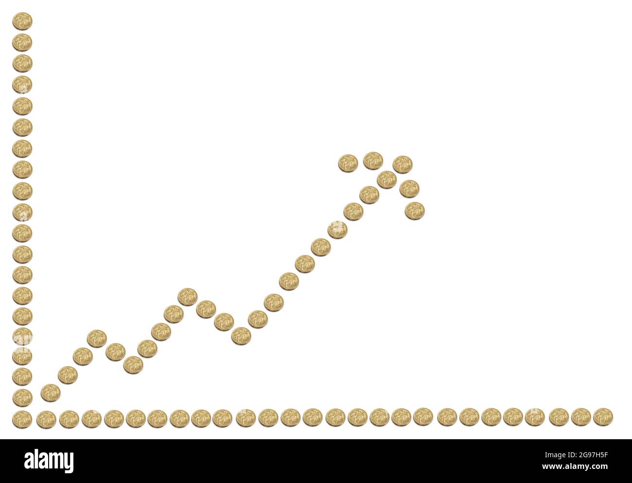 An increasing graph made of Australian one dollar coins Stock Photo - Alamy