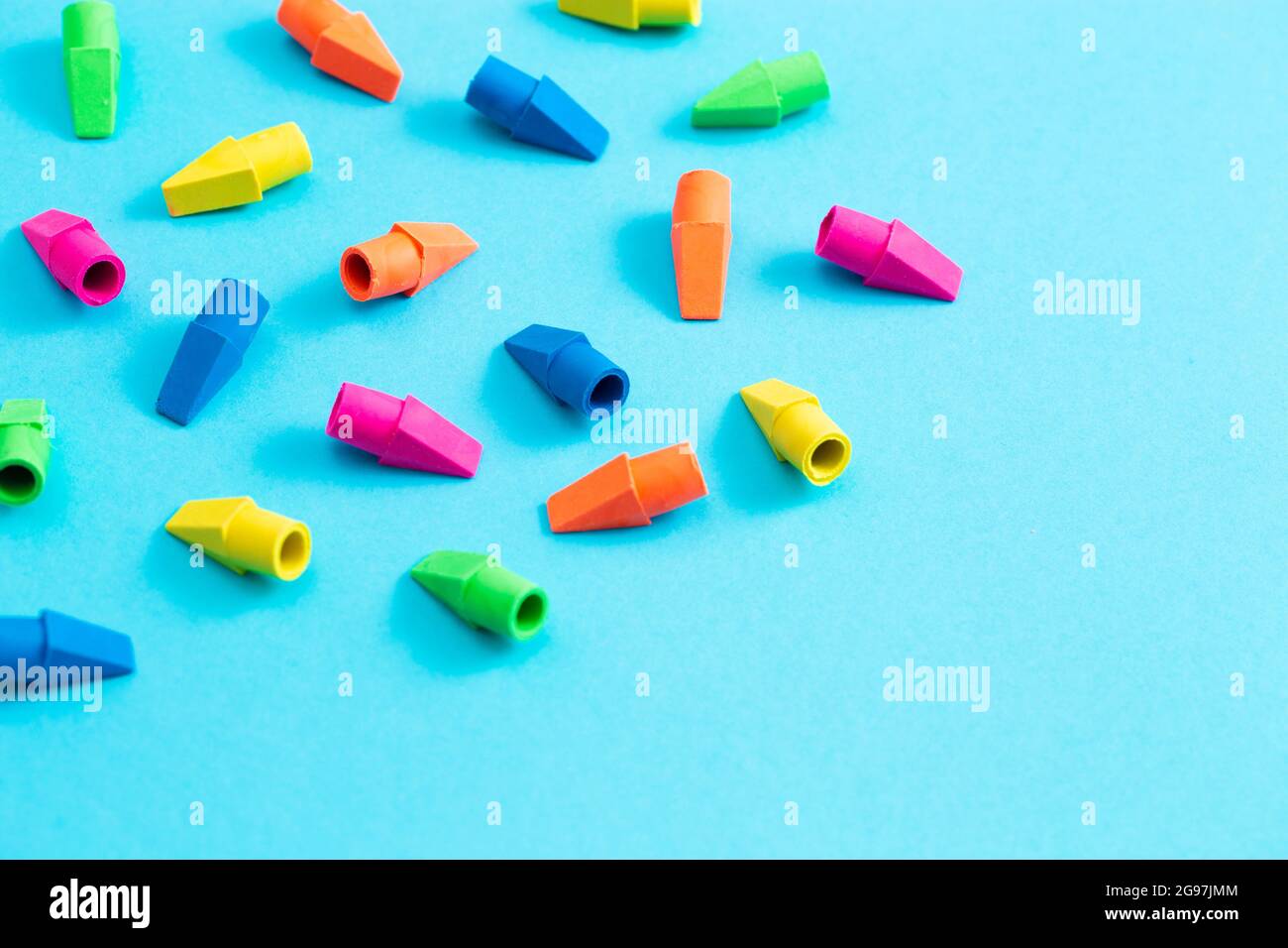 A Rainbow Pencil End Erasers in a Background Great for Back to School ...