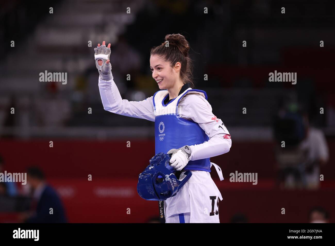Chiba, Japan. 24th July, 2021. Abishag Semberg (ISR) (blue) vs Victoria ...