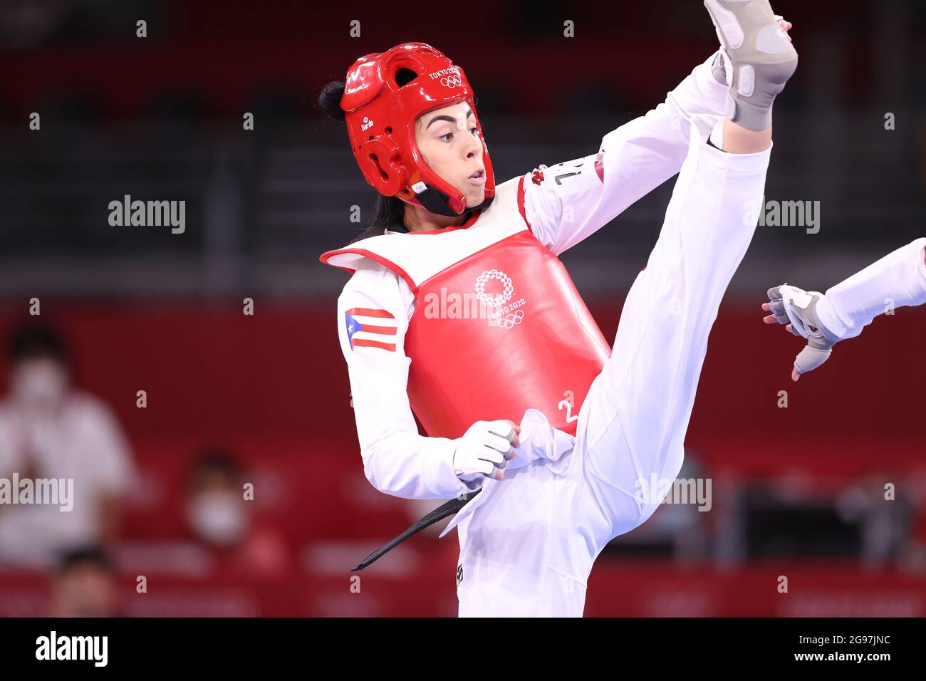 Chiba, Japan. 24th July, 2021. Abishag Semberg (ISR) (blue) vs Victoria ...