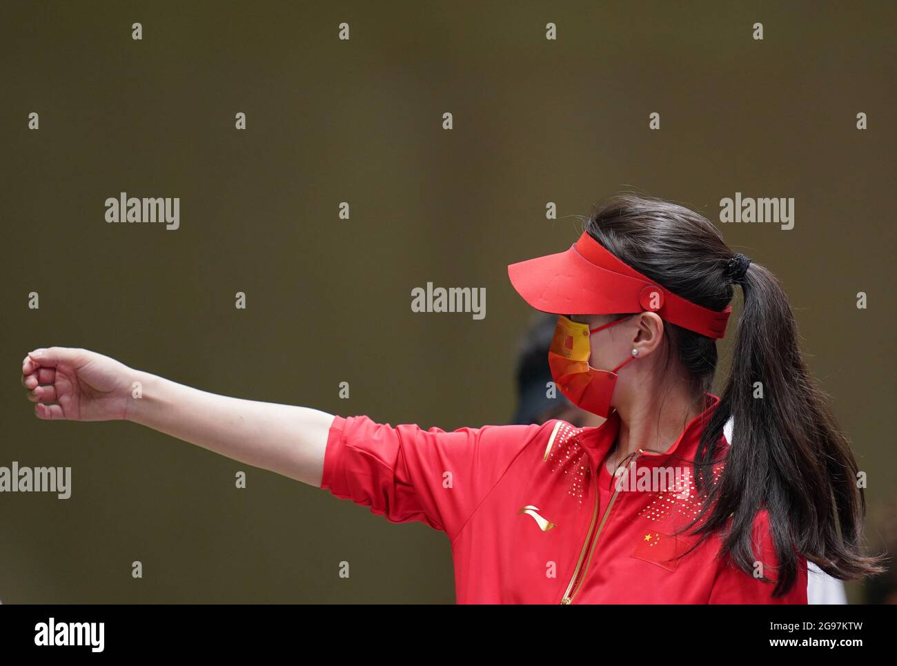 Tokyo, Japan. 25th July, 2021. Lin Yuemei of China warms up prior to ...