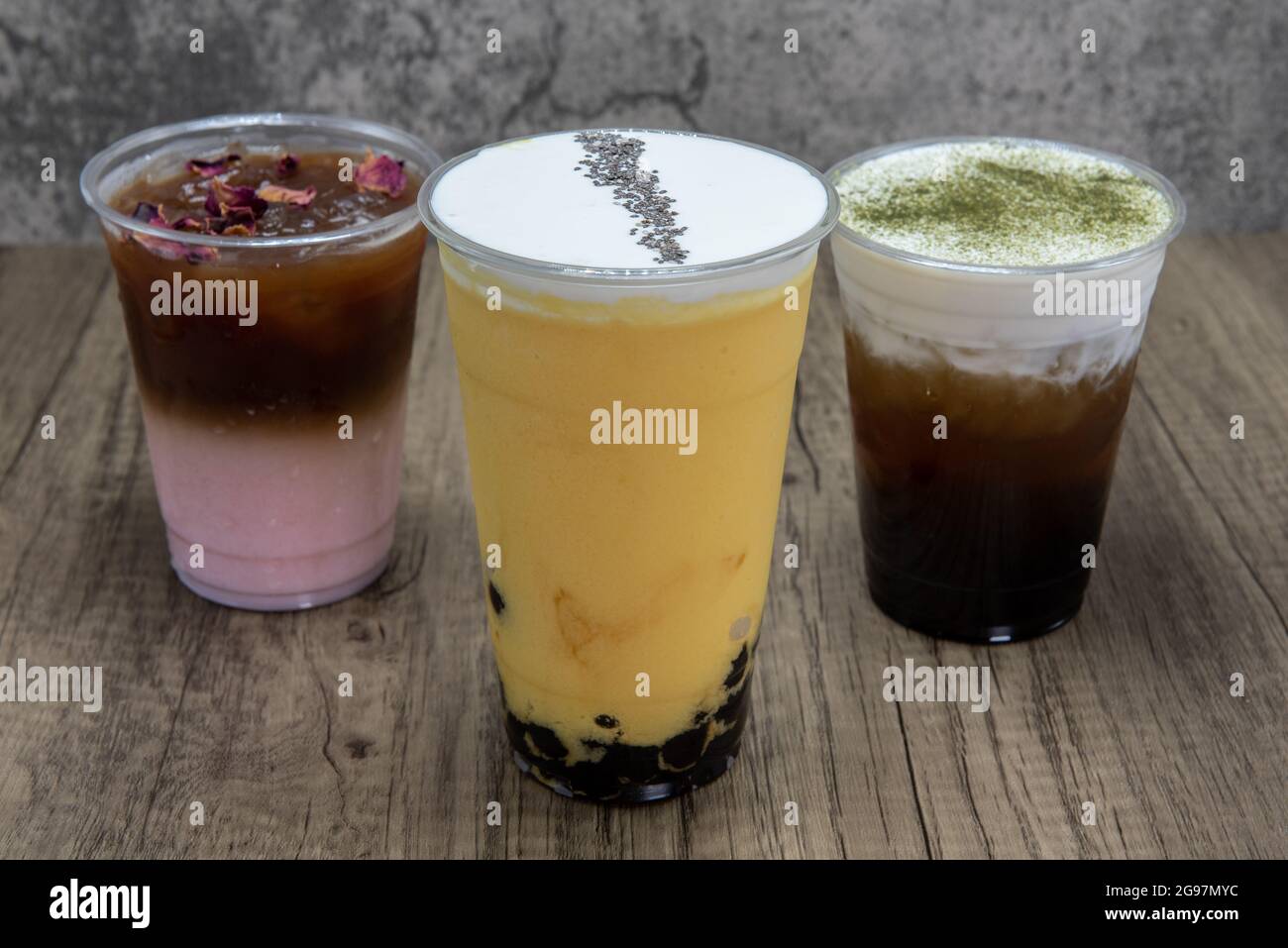 Orange mango latte cold beverage mixes iced boba drink for a refreshing ...