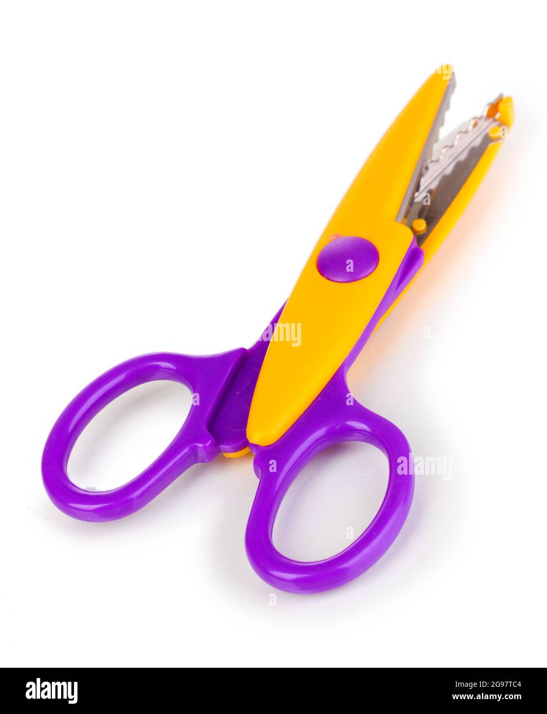 Colorful zigzag scissors isolated on white Stock Photo - Alamy