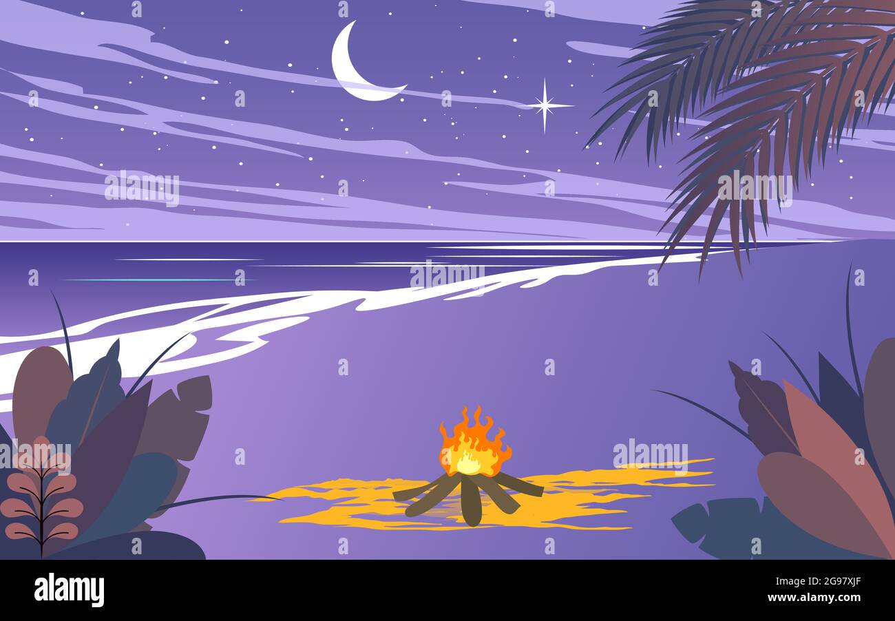 Family camping illustration sea Stock Vector Images - Alamy