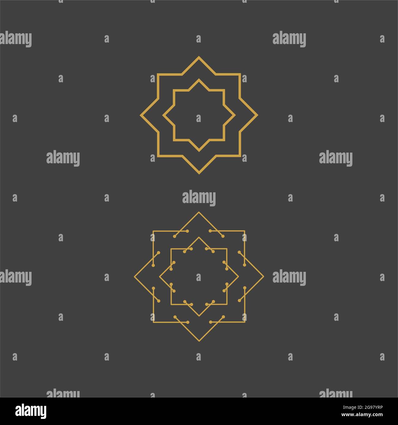 Geometric logo template. Vector circular arabic ornamental symbols ...