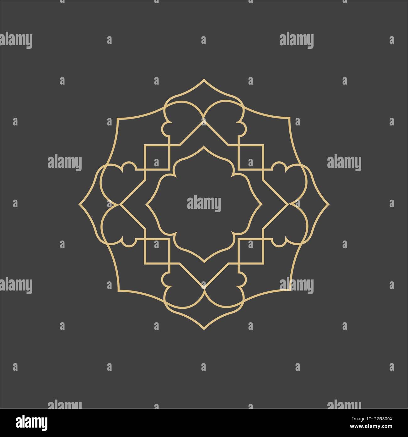 Geometric logo template. Vector circular arabic ornamental symbols ...